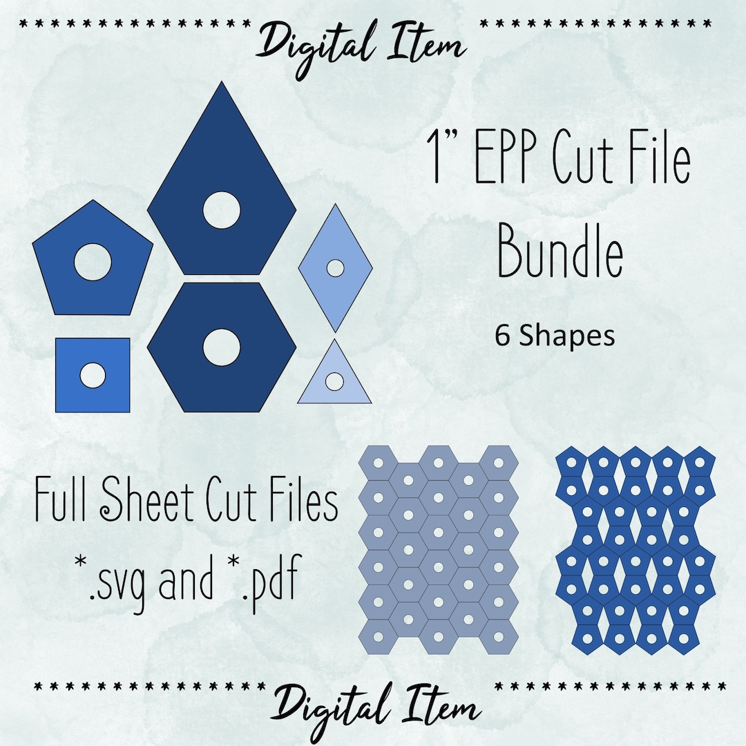 1" Cut Files for English Paper Pieces | EPP | 6 Shapes - Etsy