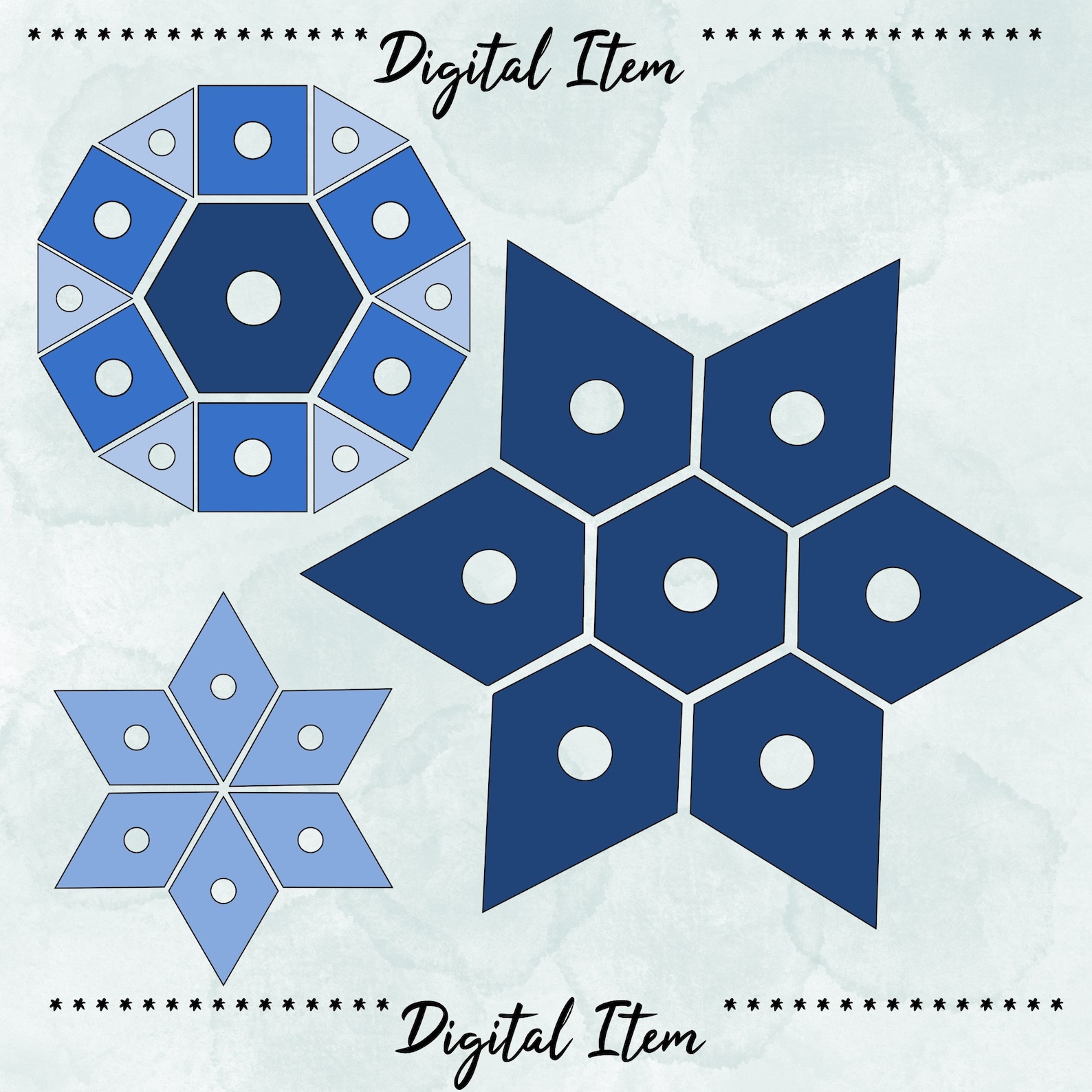 1 Cut Files for English Paper Pieces EPP 6 Shapes - Etsy