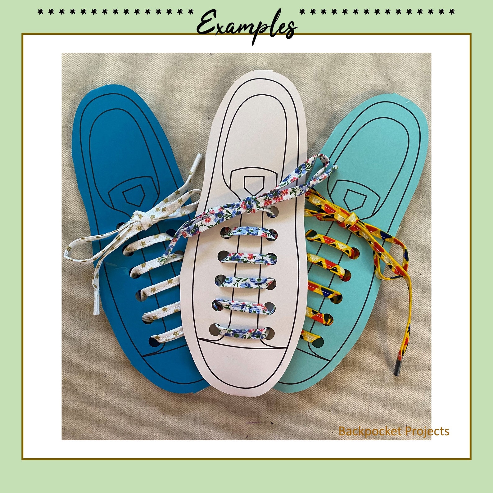 Shoelace Card Templates for Packaging and Practice - Etsy