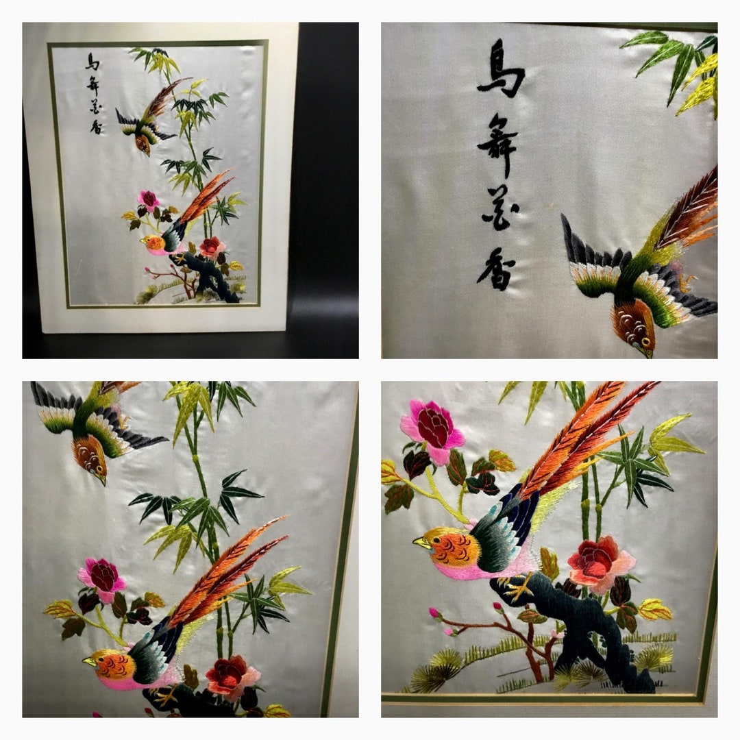 Embroidered Asian Inspired Art - Etsy