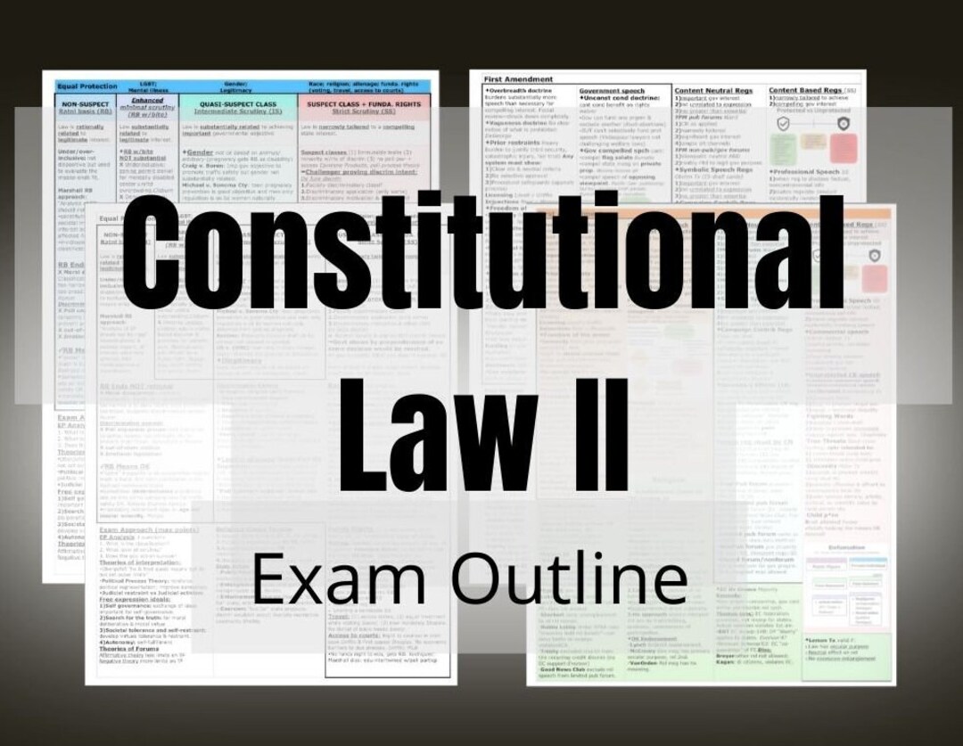 Constitutional Law II Exam Outline: Equal Protection, First Amendment ...