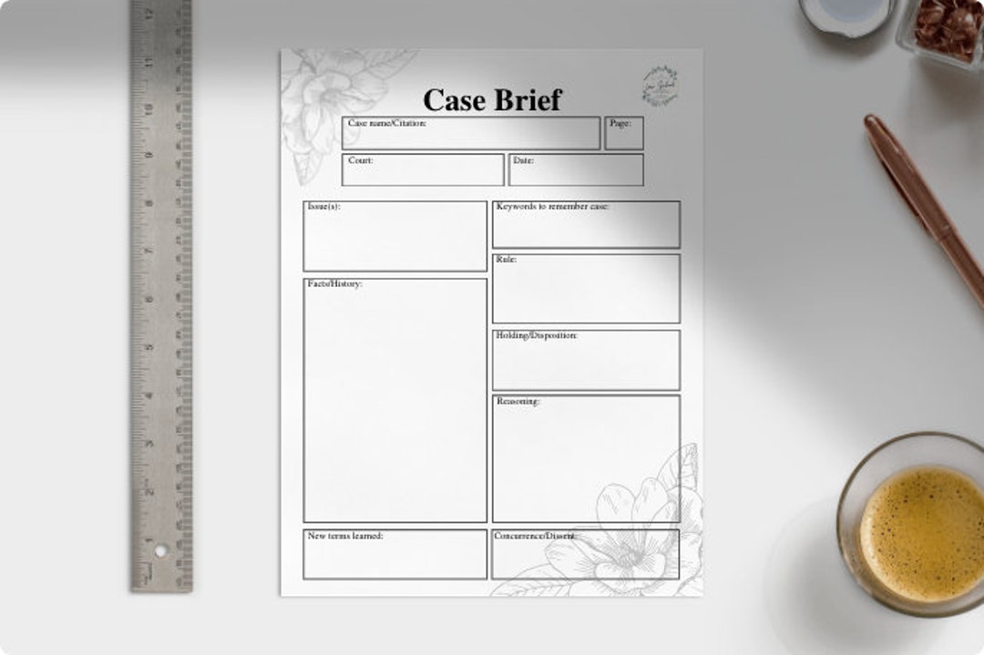 Law School Case Brief Template [ADHD Friendly] - Etsy
