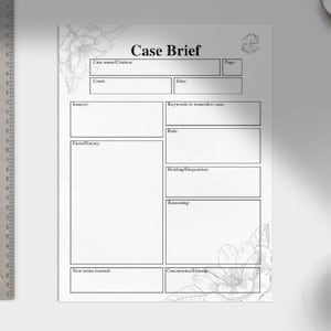 Law School Case Brief Template [ADHD Friendly] - Etsy