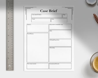 Law School Case Brief Template | Printable Legal Brief Template | Instant Download | Fillable ...