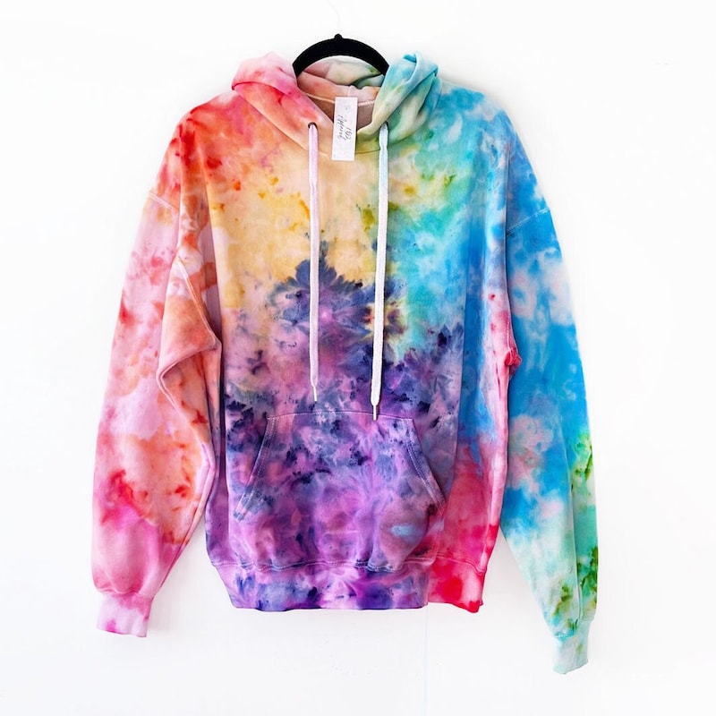 Ice Dyed Mens Hoodie - Etsy UK
