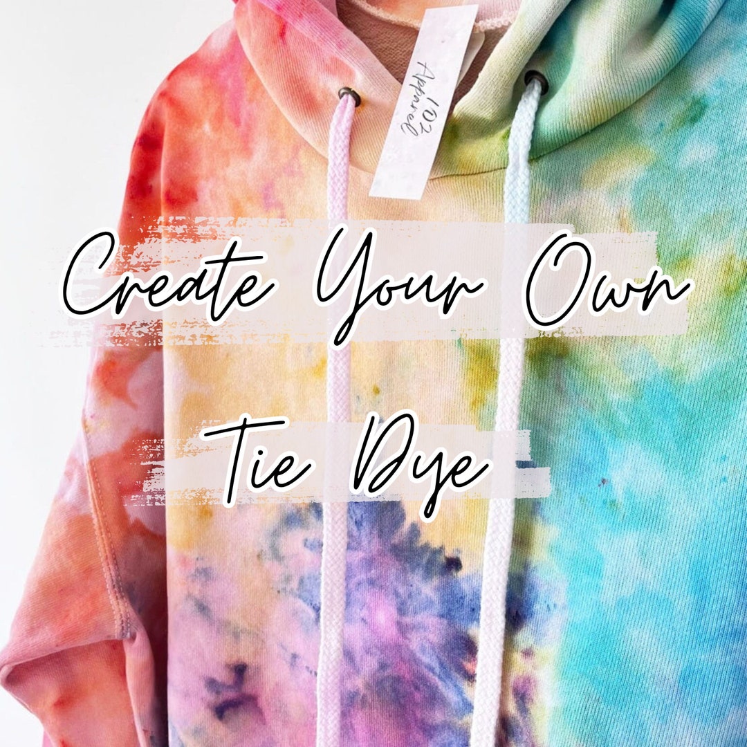 Custom Tie Dye Hoodie, Create Your Own, Long Sleeve Jumper, Pocket ...