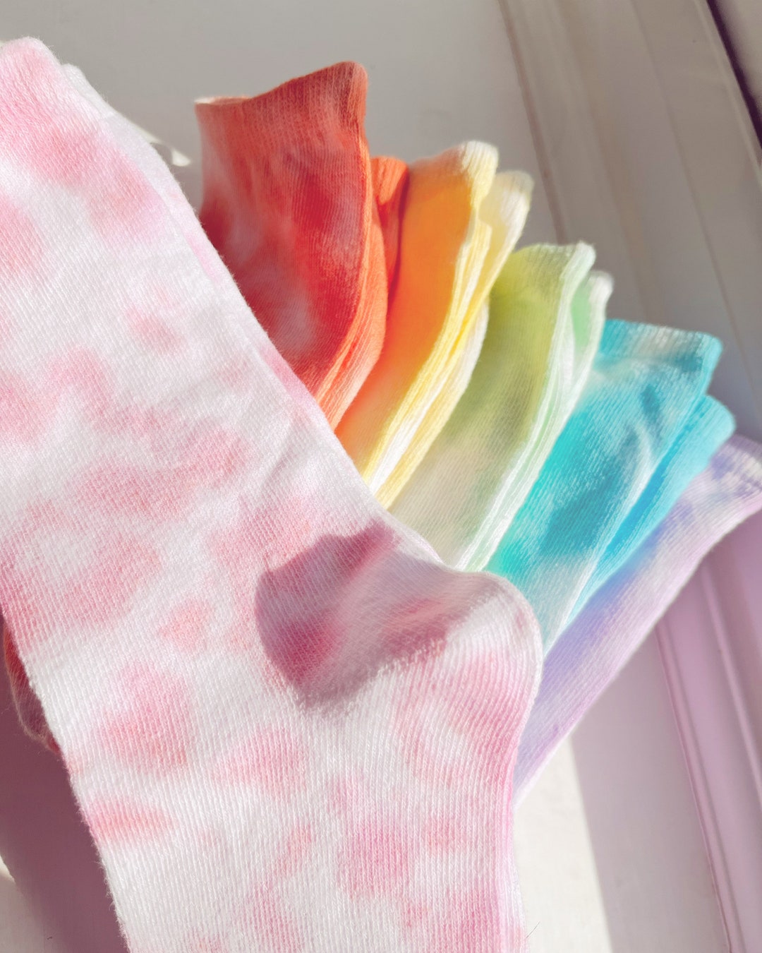 Multipack Tie Dye Socks, 5 Pack, Funky Rainbow Socks, Unique Tie Dye ...