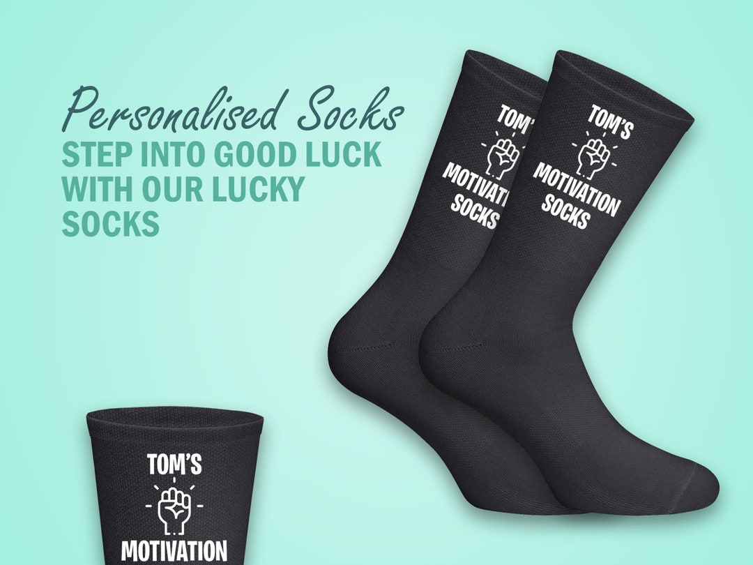 Personalised Motivational Socks - Personalised With Your Name for a ...