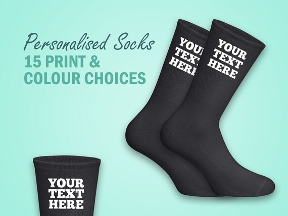 Personalised Custom Text Socks Unisex Personalised Gift - Etsy