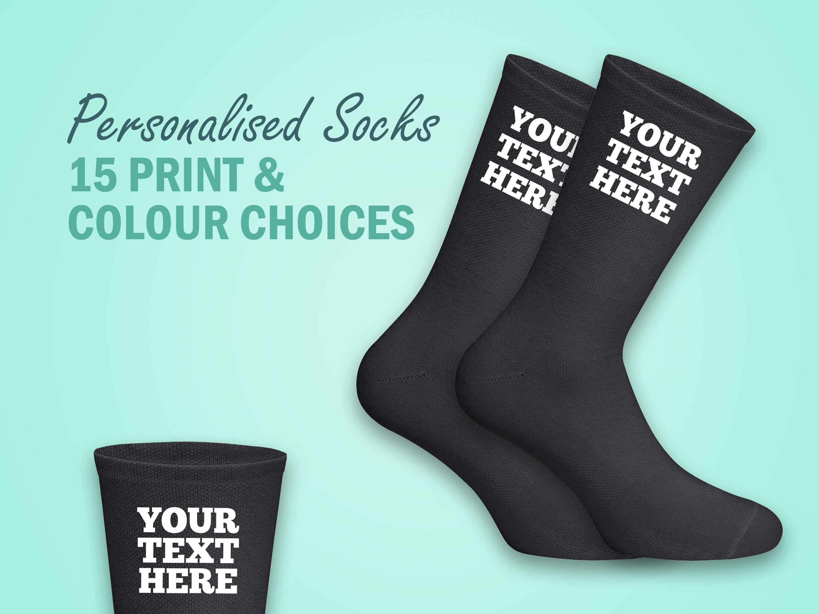 Personalised Custom Text Socks Unisex Personalised Gift - Etsy