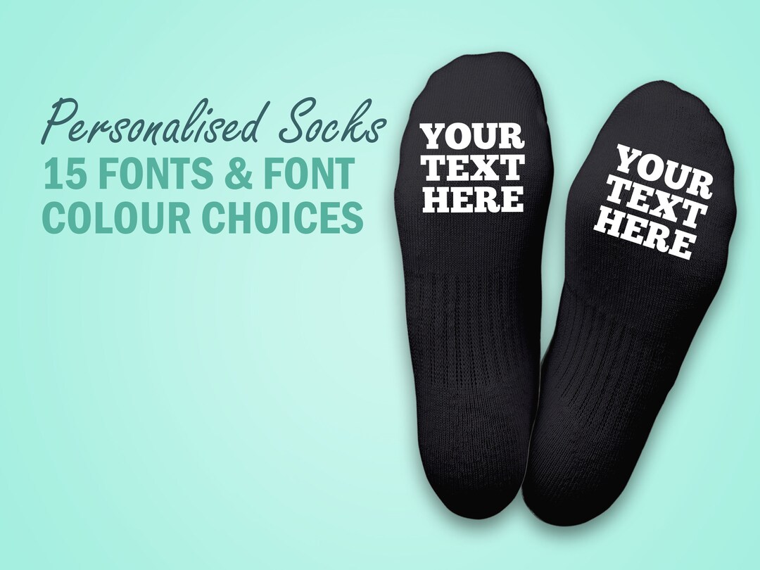 Personalised Custom Text Socks Bottom of Socks Unisex Personalised Gift ...