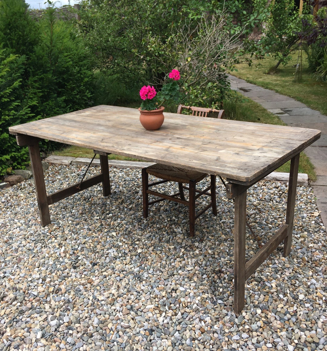 Vintage Trestle Table - Etsy