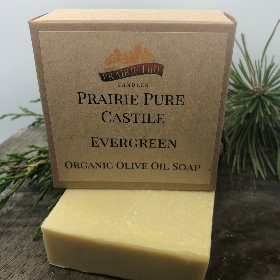 Evergreen Real Castile Organic Olive Oil Soap for Sensitive Skin Dye Free 100% Certified Organic ...