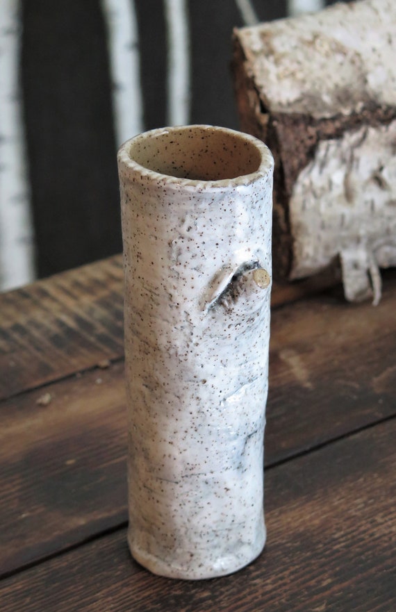 Artisan Pottery Birch Bud Vase One Nub | Etsy