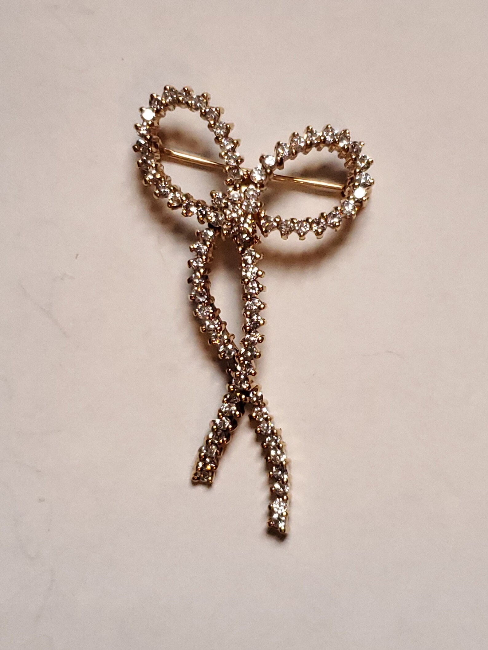 Diamond Bow Pin - Etsy