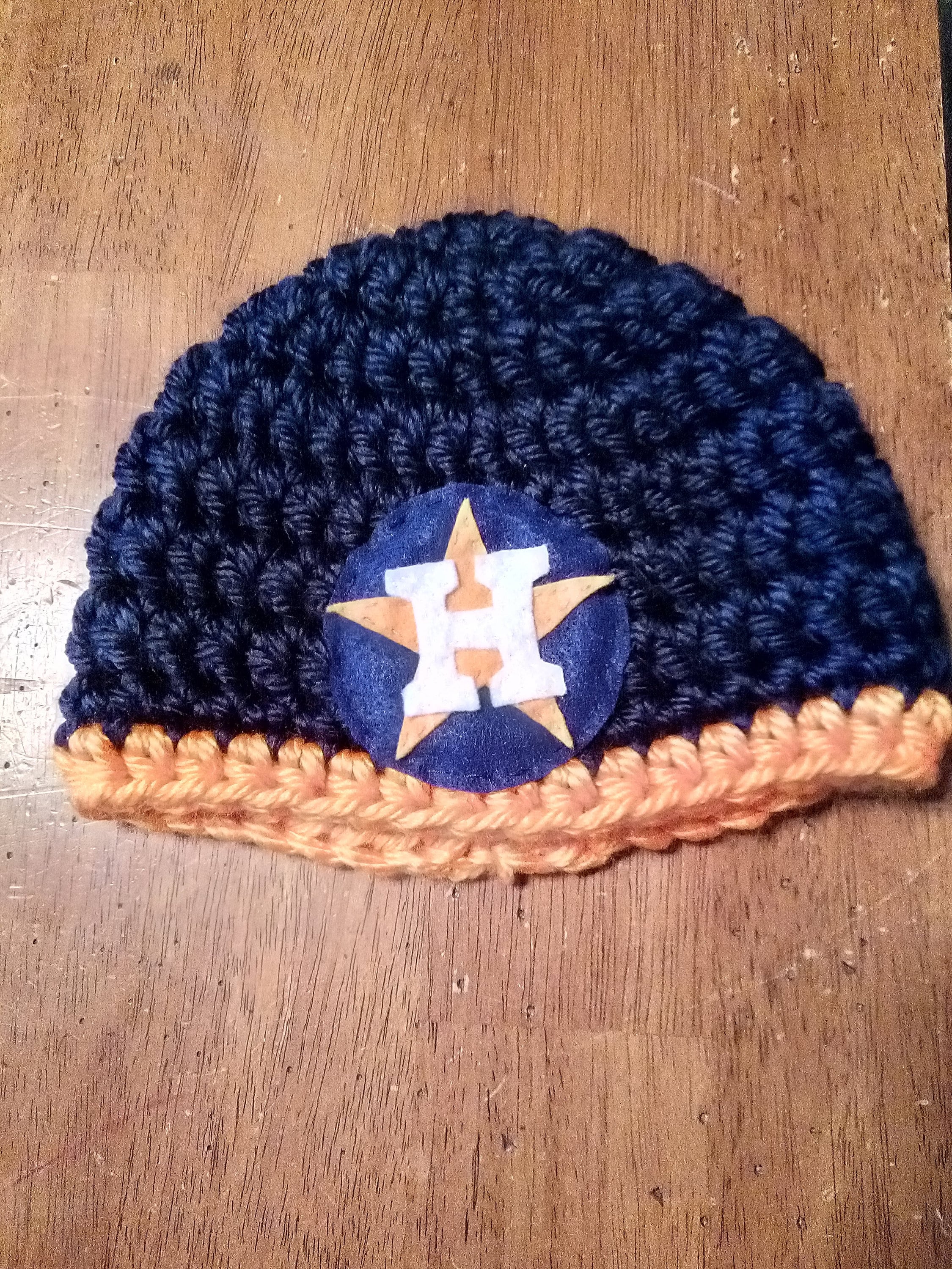 Crochet Houston Astros Fan Beanie With Patch With or Without - Etsy