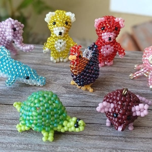 Beaded Animal Keychain - Etsy