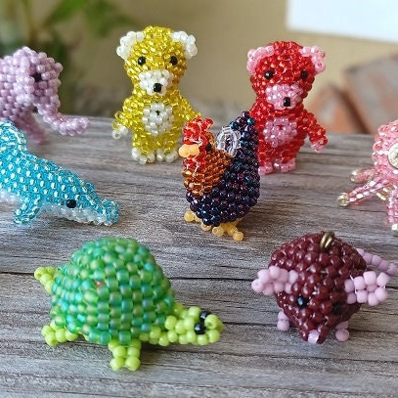 Beaded Animal Keychain - Etsy