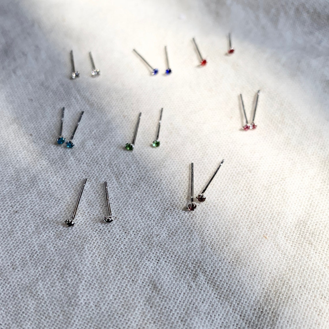 1mm Tiny Cubic Zirconia Stud Earrings S925 Silver Stud | Etsy