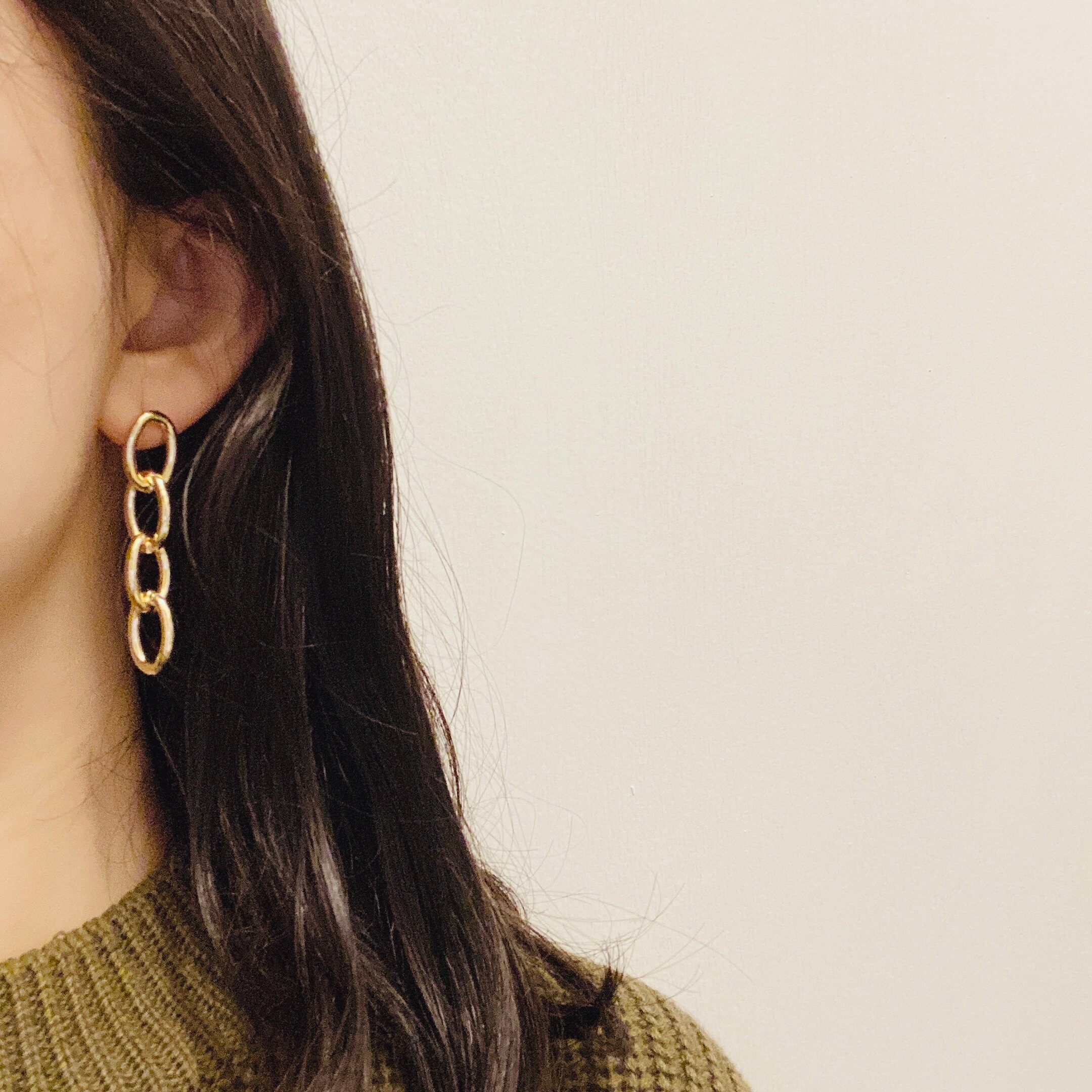 14K Gold Plated Chain Drop Earrings Chain Drop Earrings Gold - Etsy