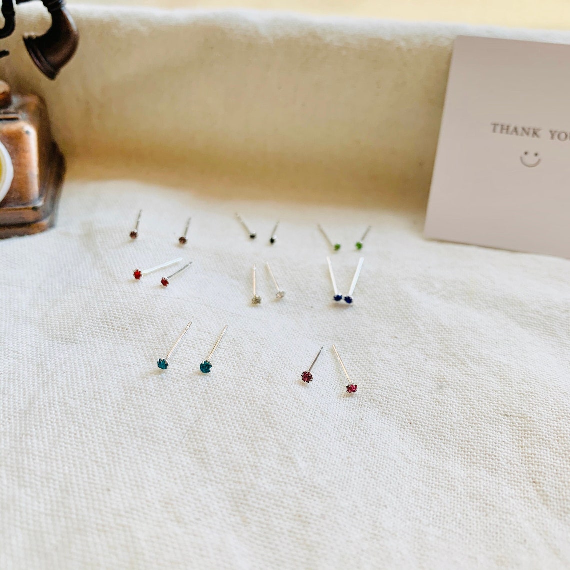 1mm Tiny Cubic Zirconia Stud Earrings S925 Silver Stud | Etsy