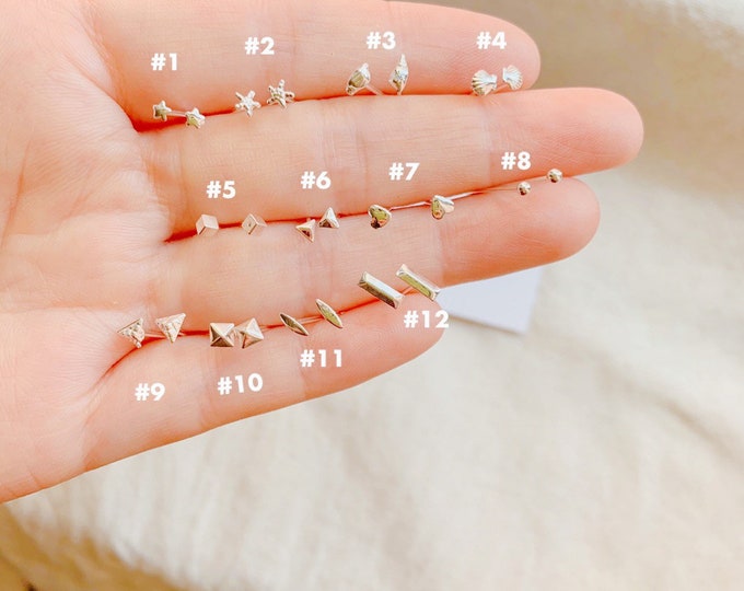 1mm Tiny Cubic Zirconia Stud Earrings S925 Silver Stud | Etsy