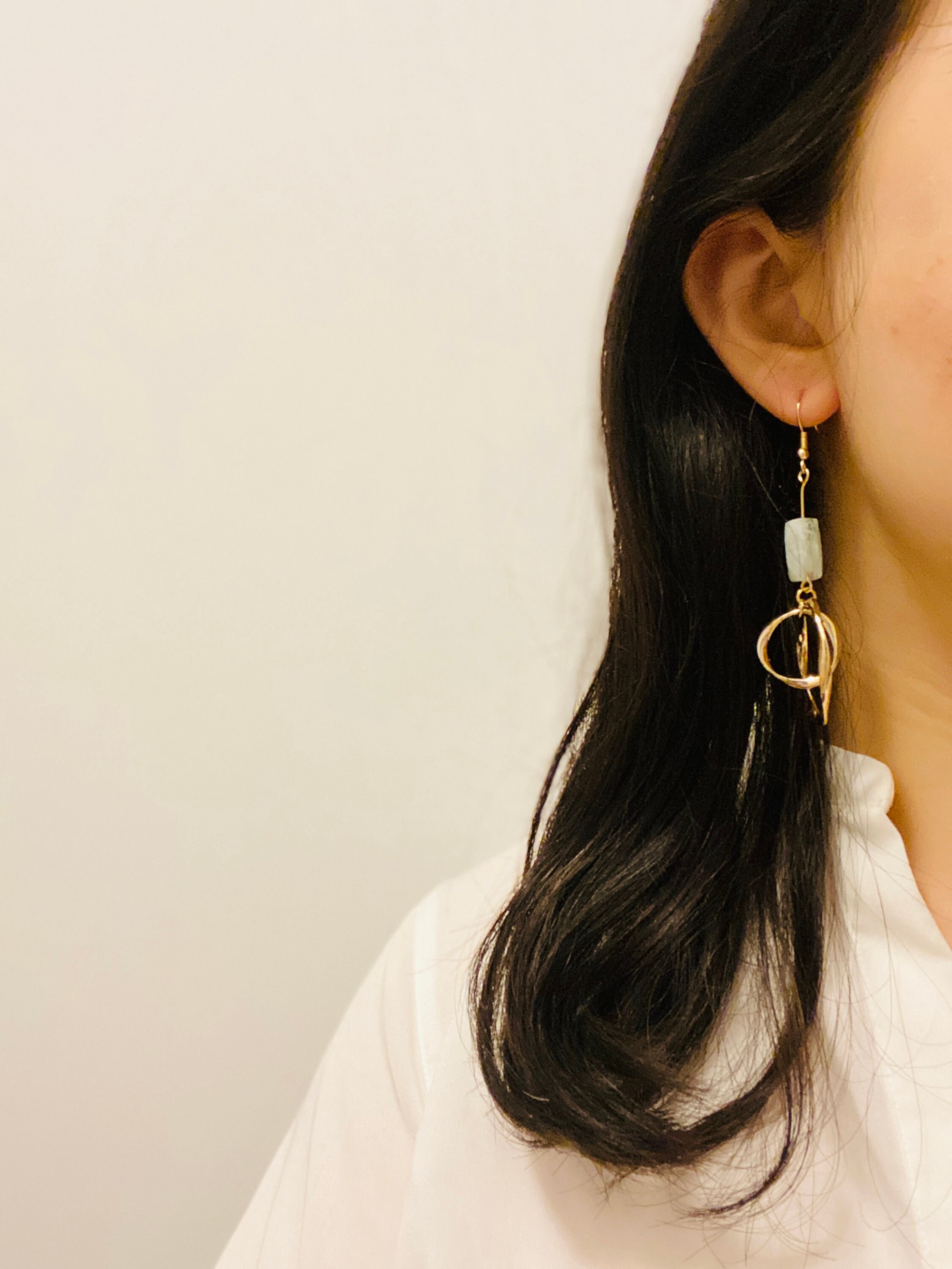 Round Drop Earrings irregular Round Drop Earring Aqua Color - Etsy