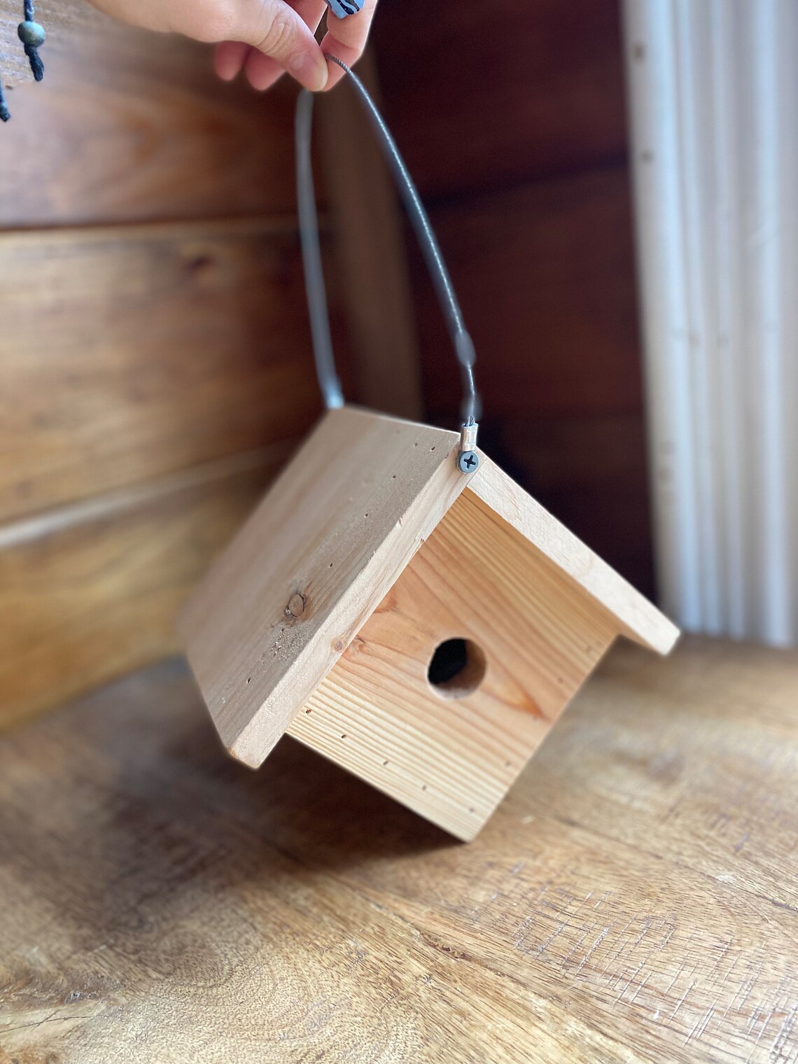 Hanging Wren Bird House, Wren Birdhouse, Simple Bird House, Small Bird ...