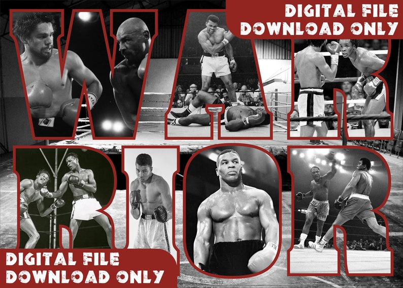 Boxing Tribute Legends Warrior Poster Digital File Muhammad - Etsy