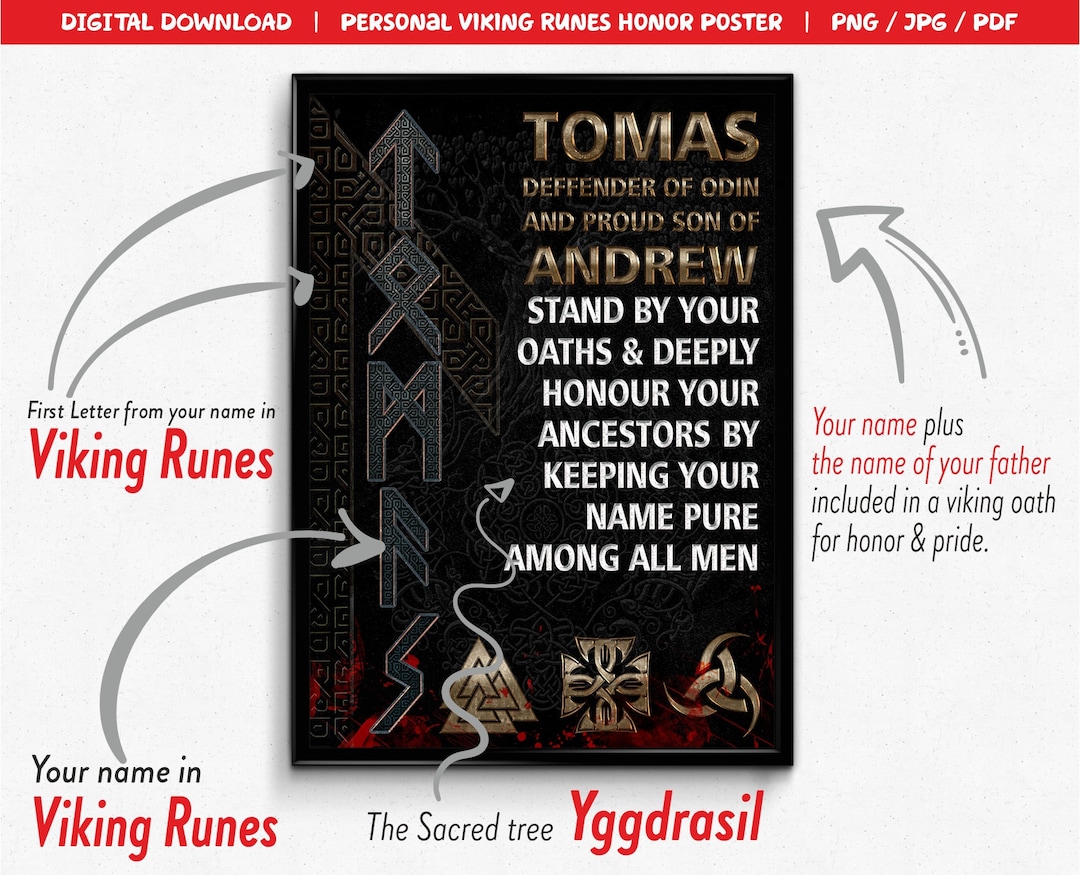 Viking Runes Personal Poster HQ Digital Download, Norse Mythology ...