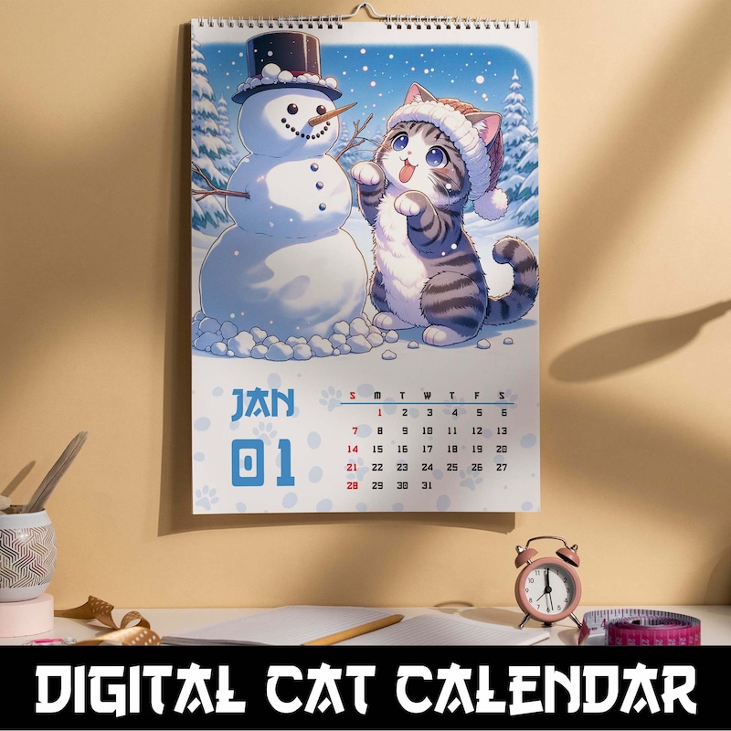 2024 Cat Calendar Desk - Etsy