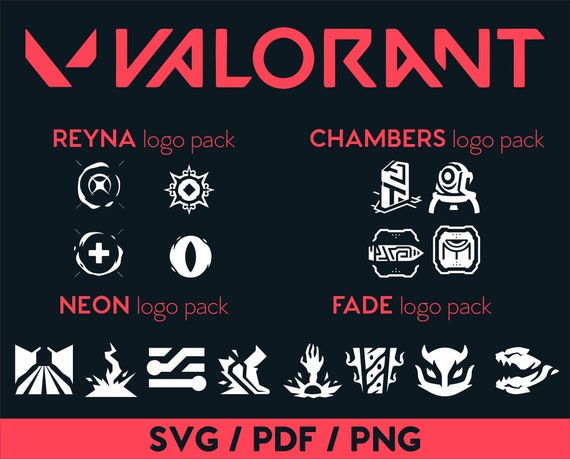 Valorant Agents SVG PNG PDF Abilities Fade Neon Chambers Reyna - Etsy ...
