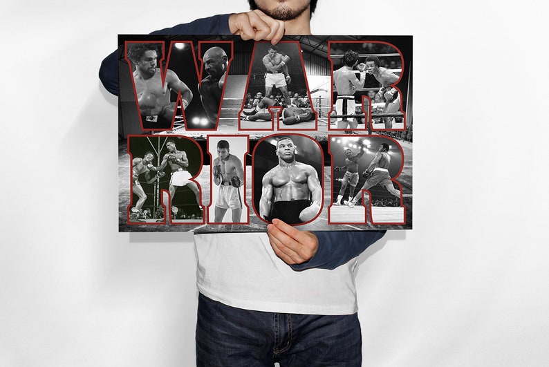 Boxing Tribute Legends Warrior Poster Digital File Muhammad Ali Mike ...