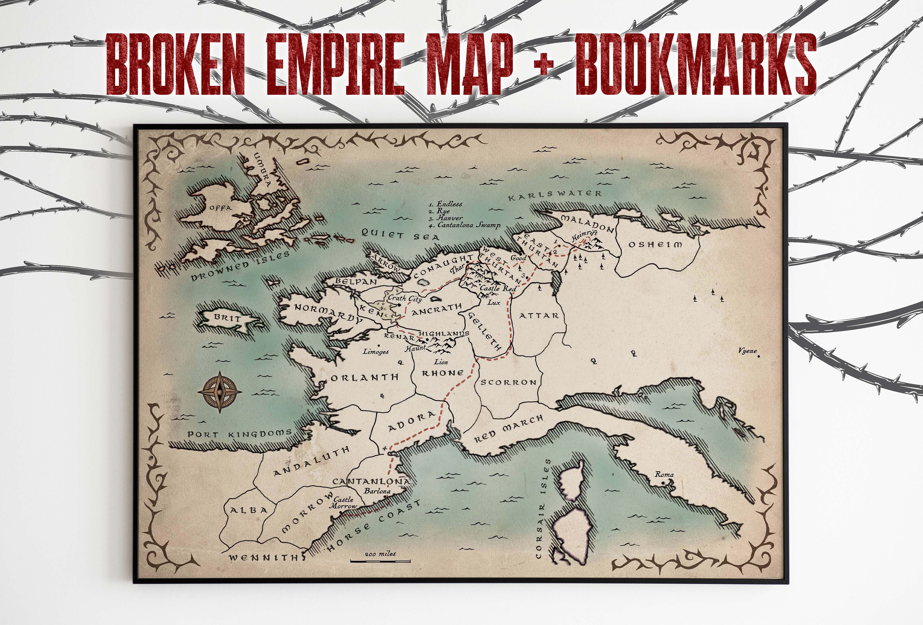 Broken Empire Map Prince of Thorns Map King of Thorns Map - Etsy Israel
