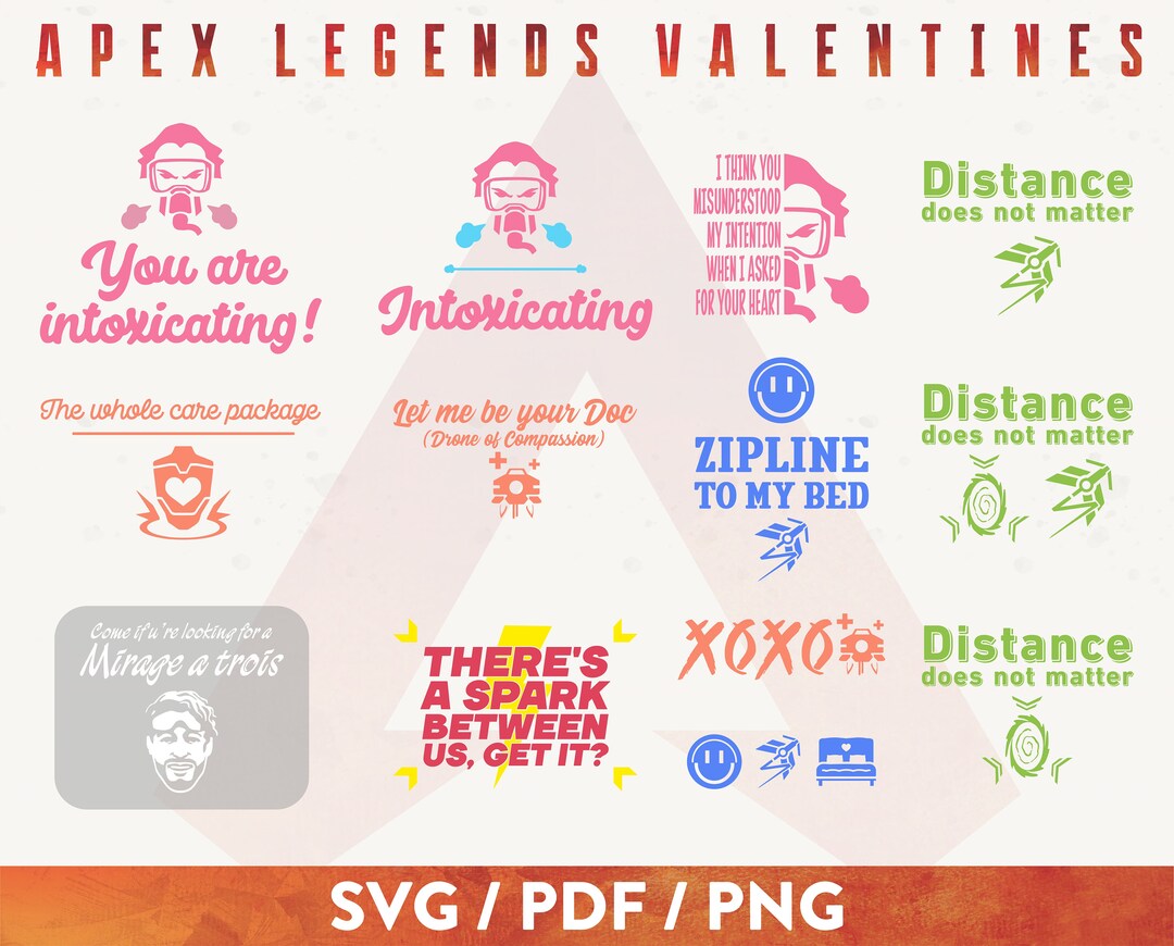 Apex Legends SVG Valentines Gift Present for Him Her Love FUN ...