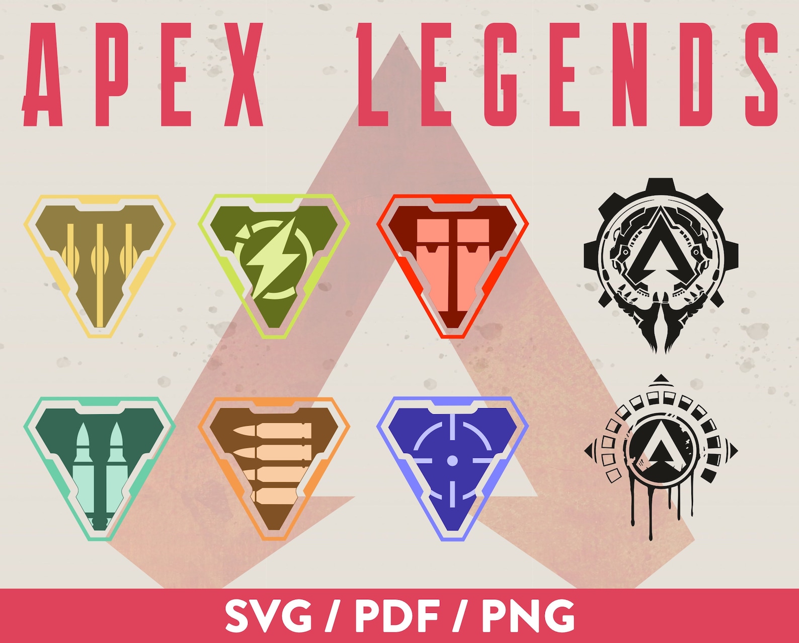 Apex Legends SVG Download | Vector Logo Pack | Gun Ammo Icons Light ...