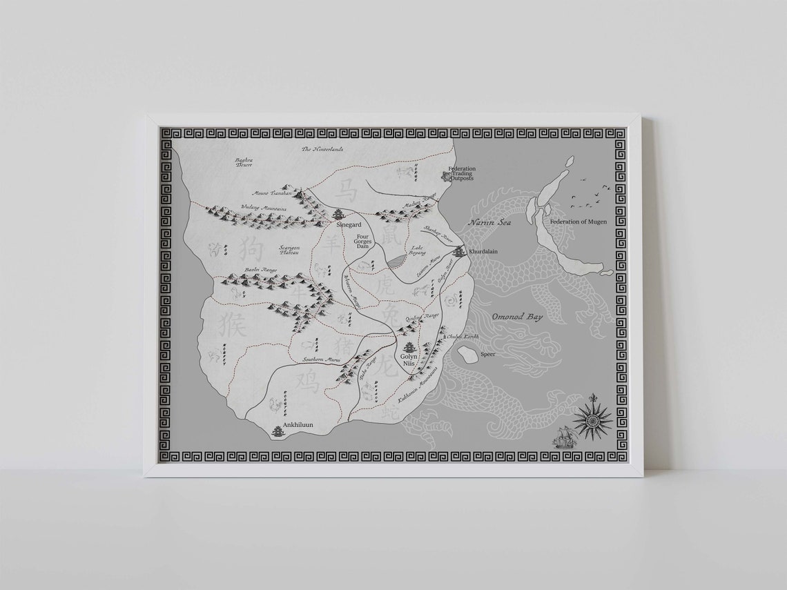 Poppy War Map Dragon Republic Map Burning God Map Map of | Etsy