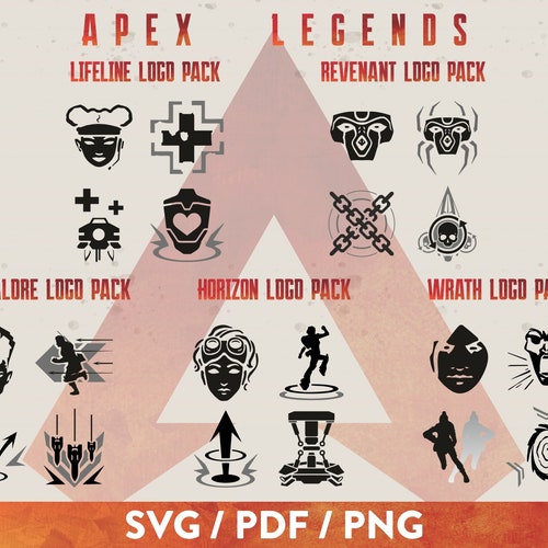 Apex Legends SVG Download PNG PDF Vector Logo Pack Lifeline - Etsy