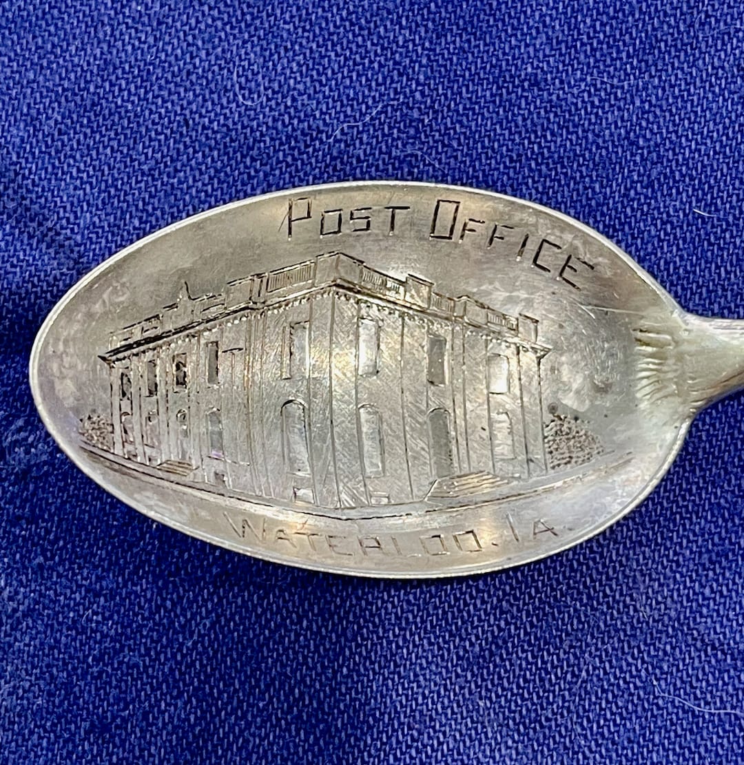 Antique Sterling Silver Waterloo IO Souvenir Spoon - Etsy