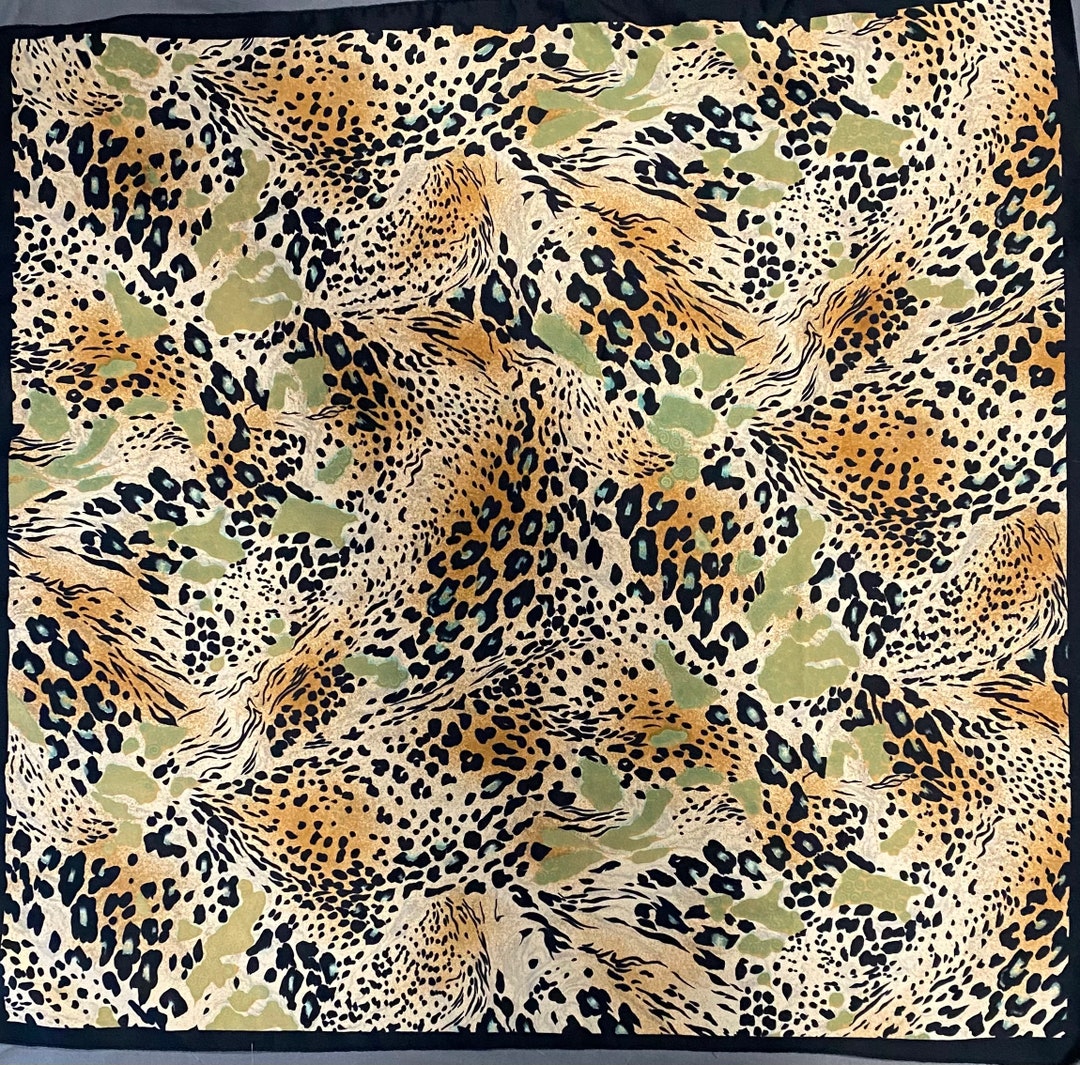 Vintage Cheetah Print Silk Scaft - Etsy