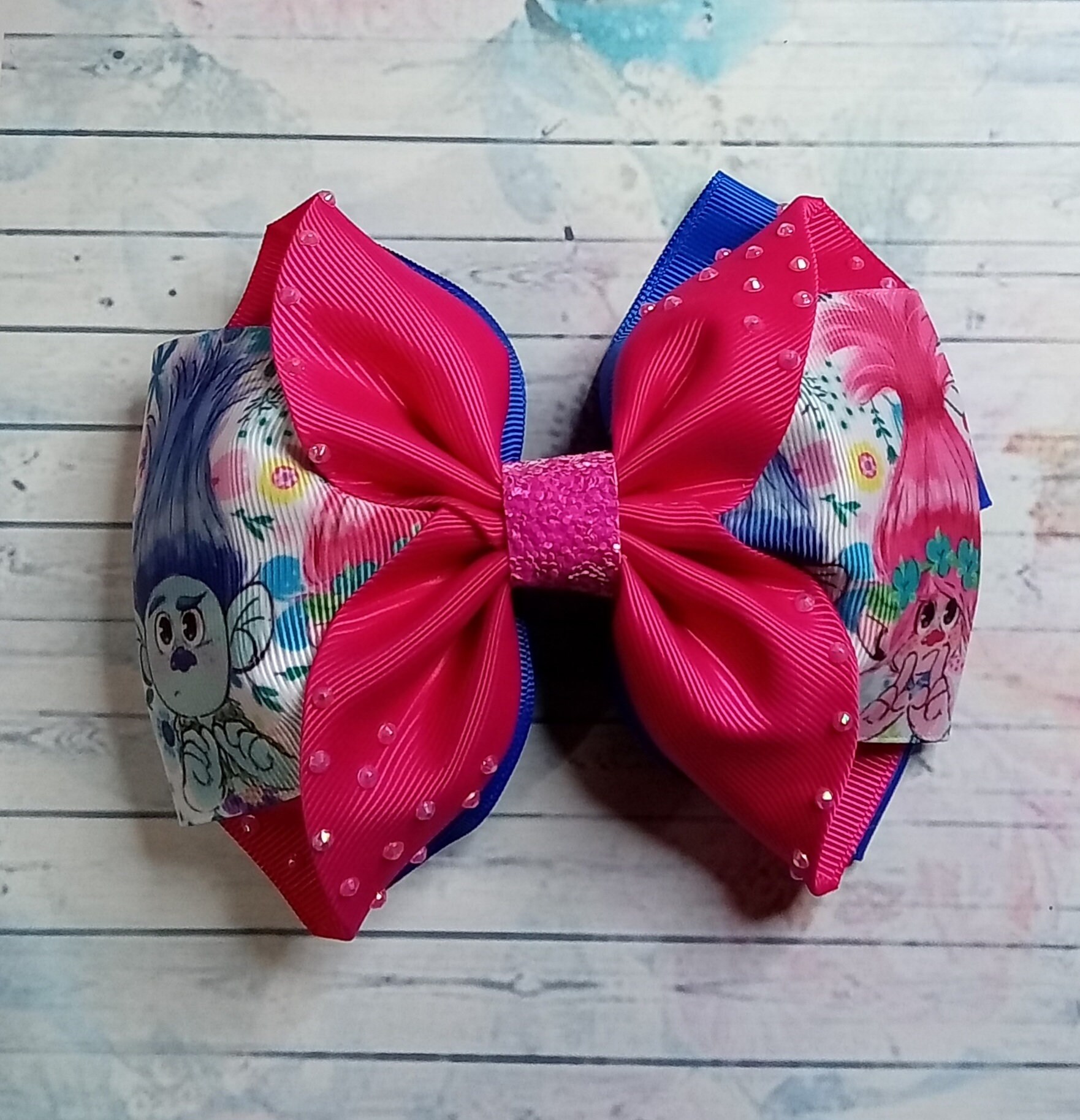 Inspired in Trolls, Trolls Hair Bow, Hair Bow Clip, Bows for Girls - Etsy