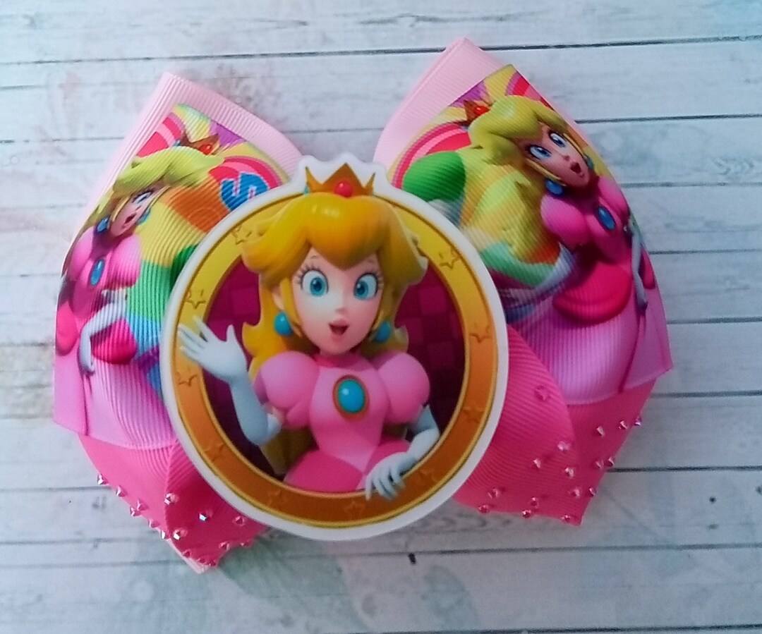 Mario Bros Hair Bow, Mario Bros, Princess Peach Hair Bow, Mario Bros ...
