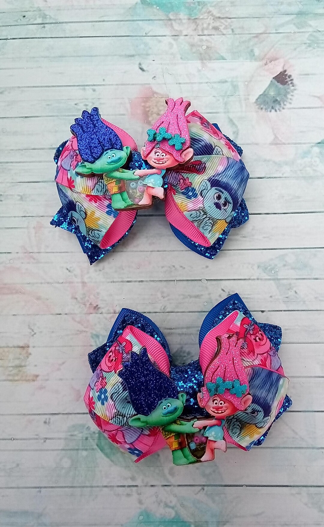 Hair Bows, Inspired in Trolls, Trolls Hair Bow, Hair Bow Clip, Bows for ...
