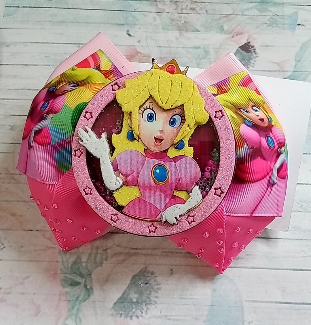 Mario Bros Hair Bow, Mario Bros, Princess Peach Hair Bow, Mario Bros ...