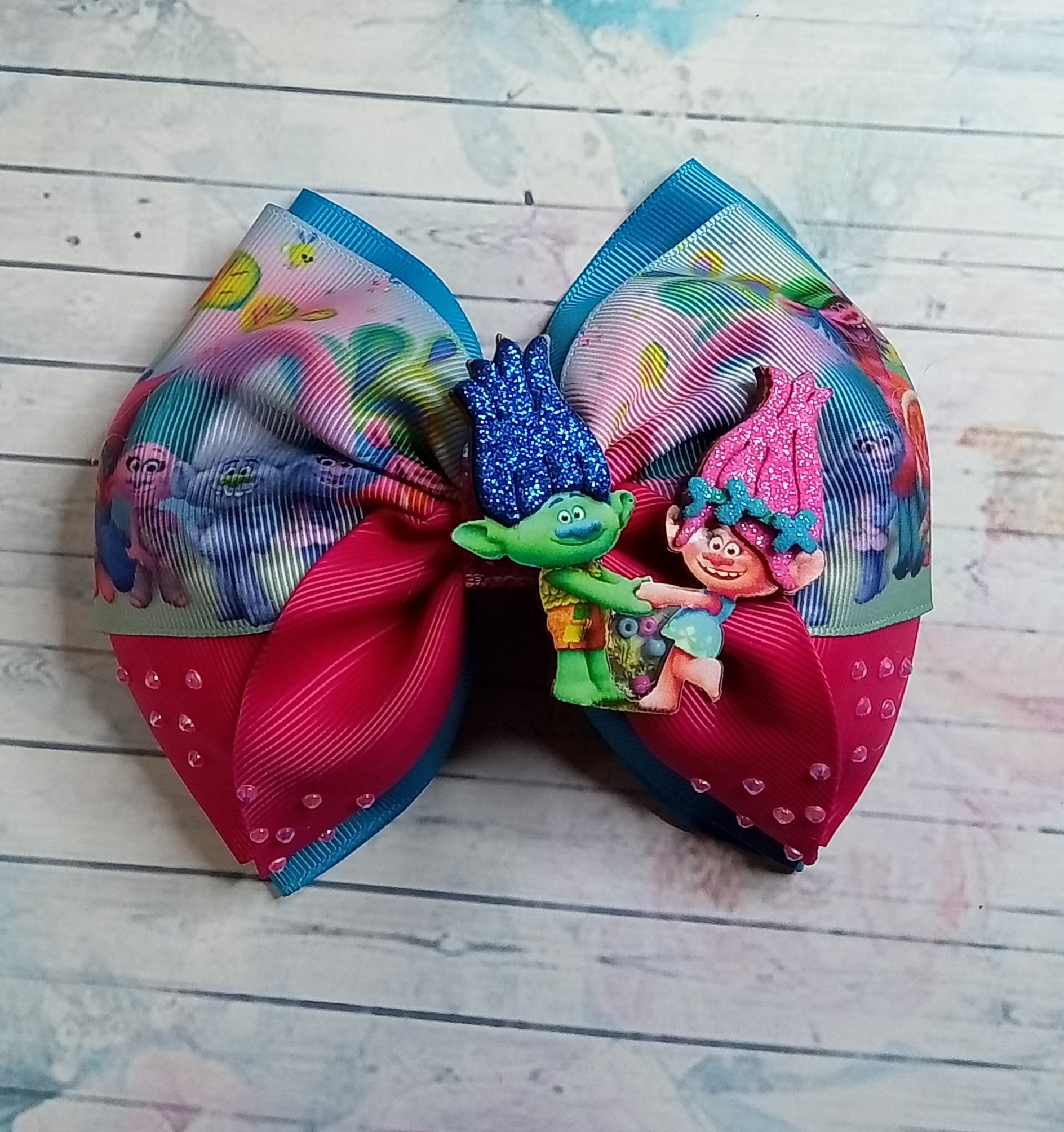 Inspired in Trolls, Trolls Hair Bow, Hair Bow Clip, Bows for Girls - Etsy