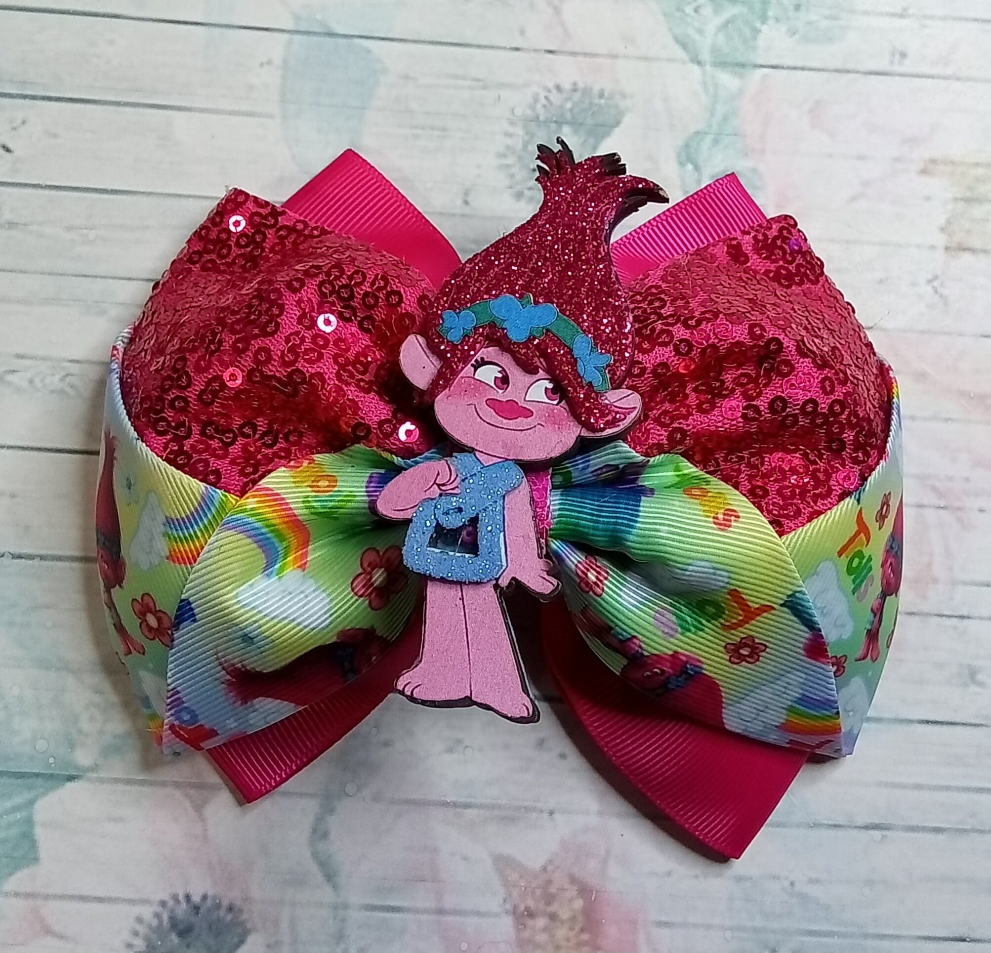 Inspired in Trolls, Trolls Hair Bow, Hair Bow Clip, Bows for Girls - Etsy