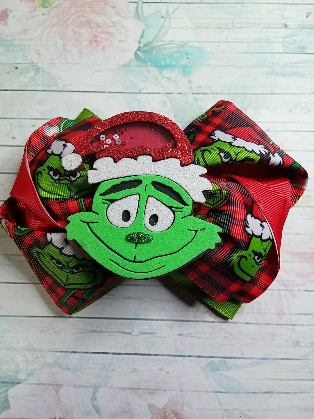 Grinch Hair Bow Grinch Christmas Bows Bows for Girls Hair - Etsy