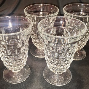 Vintage 1940's Fostoria American Glass Footed Goblets - Etsy