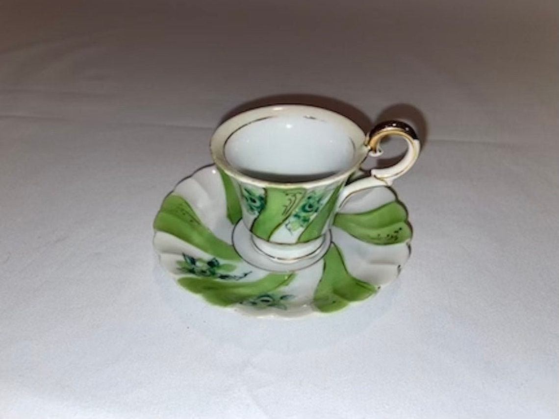 UCAGCO China Made in Occupied Japan, Green, White and Gold Demitasse ...