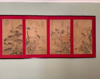 Korean and Asian Mini Folding Screen Aka Byung Poom Korean Traditional ...